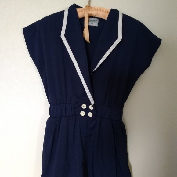 Pants & Jumpsuits | Retro Modcloth Lightweight Sailor Suit Romper One ...